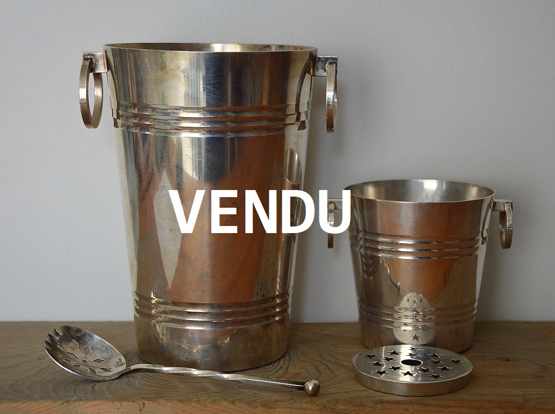 Seaux à glaçons en métal argenté St Medard - BROC' EN' GUCHE